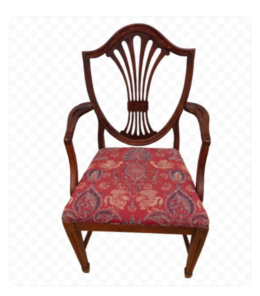 Antique Wood Mahogany Shield Back Dining Chairs - Etsy