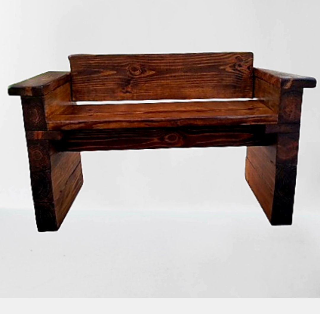 Custom Made Small Rustic Bench - Etsy