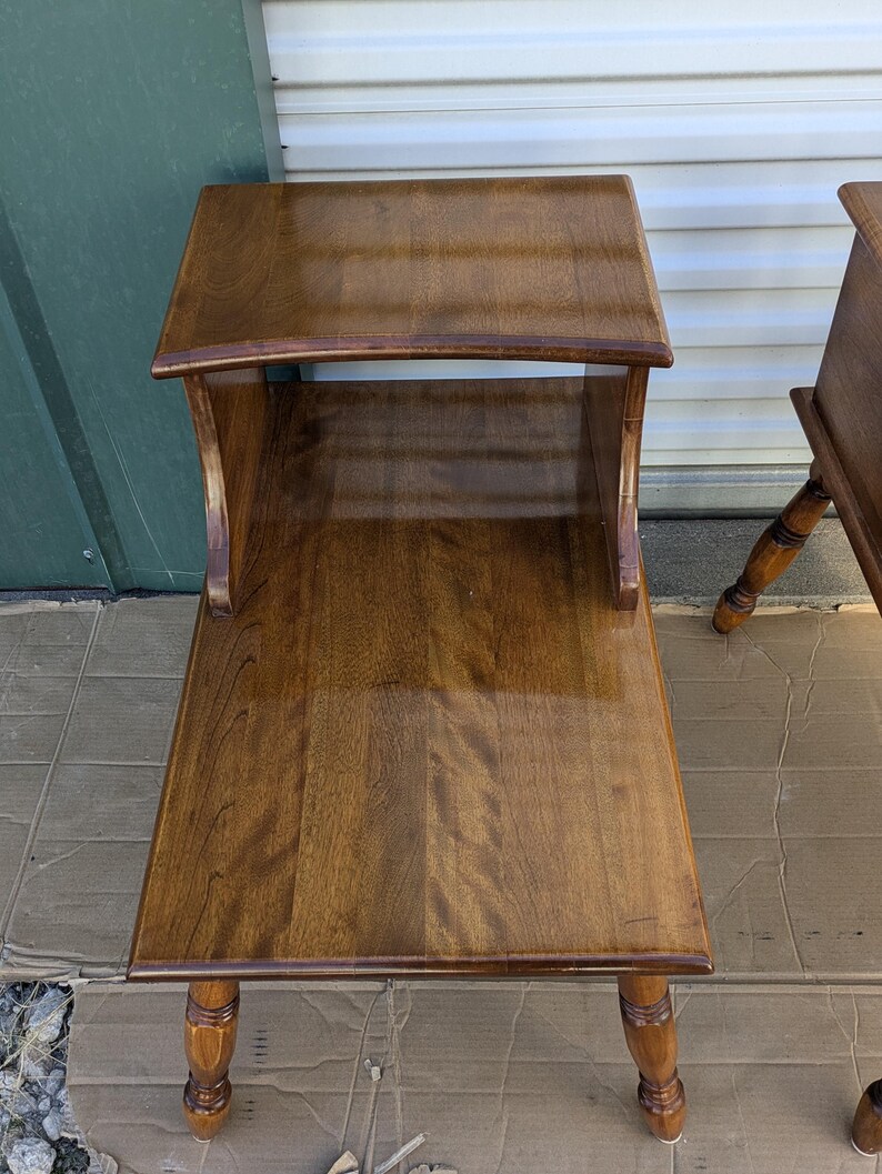 Pair of Vintage MCM Maple Colonial Style End/side Tables - Etsy