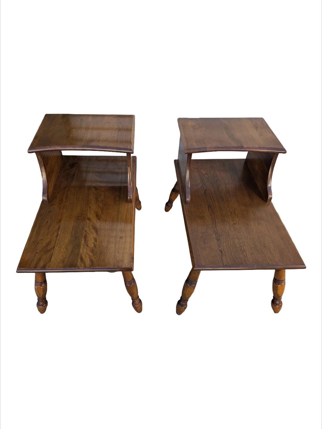 Pair of Vintage MCM Maple Colonial Style End/side Tables - Etsy