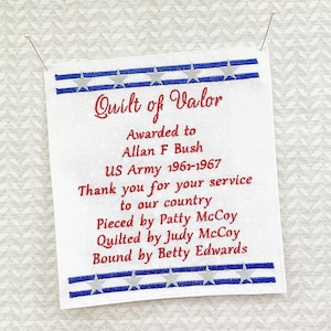 Embroidered Patriotic Quilt Label - Etsy