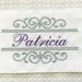 Custom Embroidered Split Name Frame Style Quilt Label One Line or Two ...