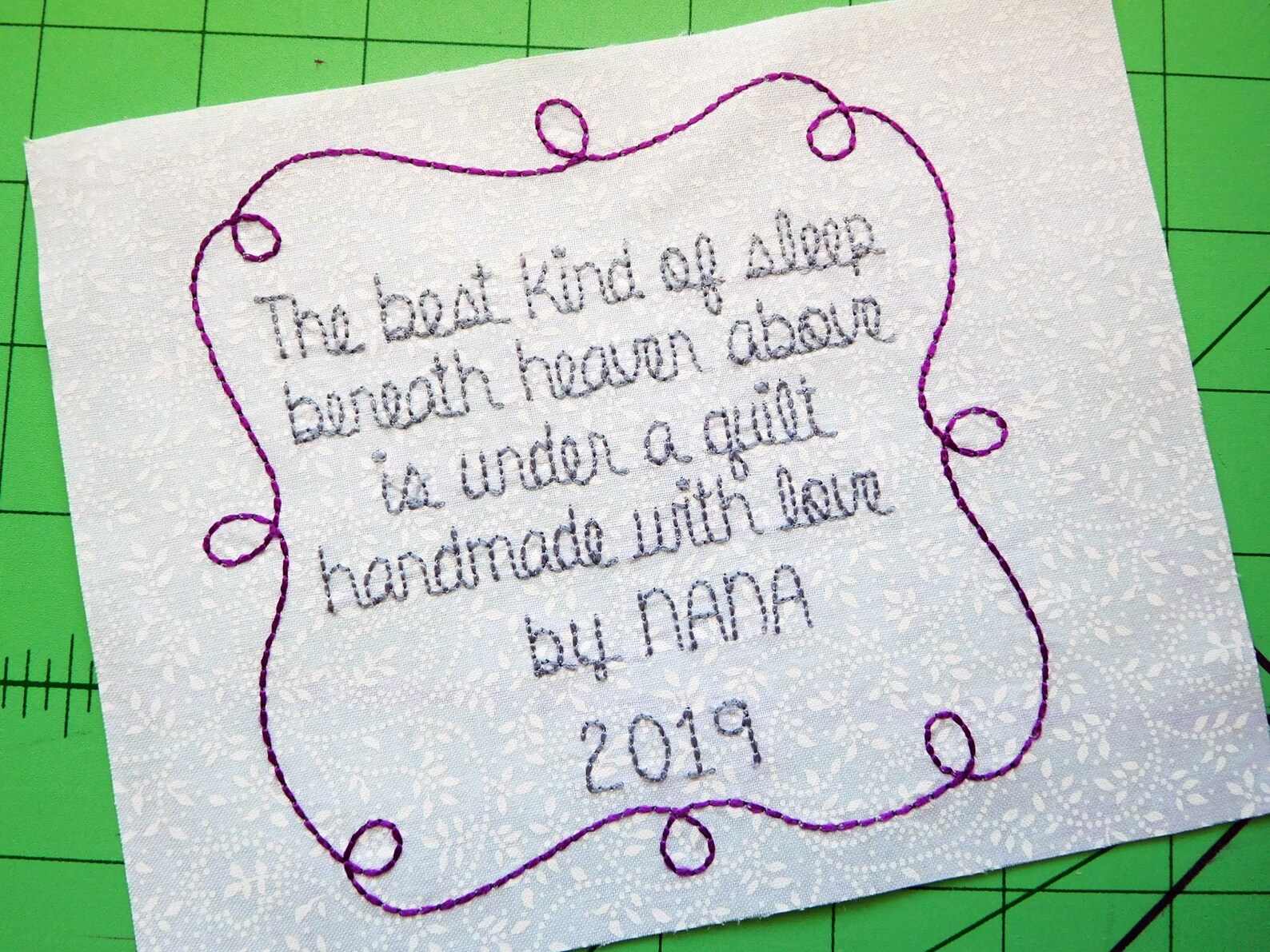 Custom Embroidered Quilt Label The Best Kind Of Sleep Border | Etsy