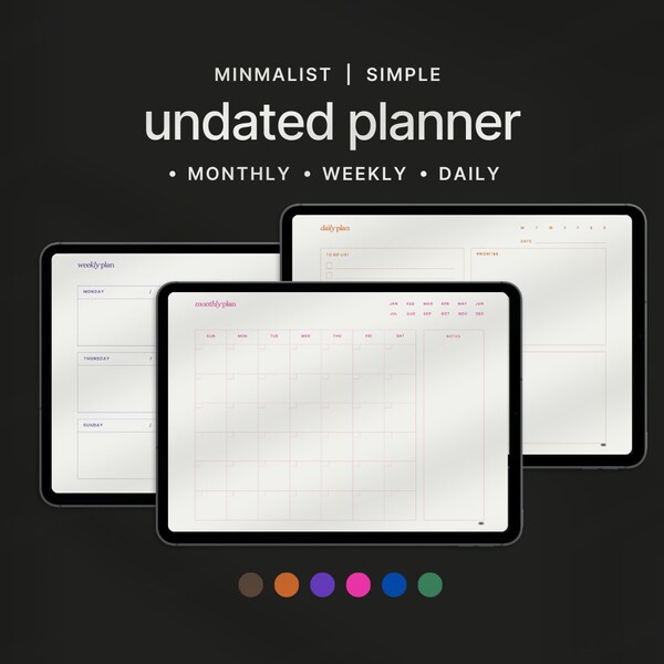 Undated Digital Planner - Etsy