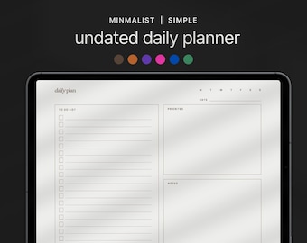 Weekly Digital Planner Simple Minimalist Colorful Undated Planner ...