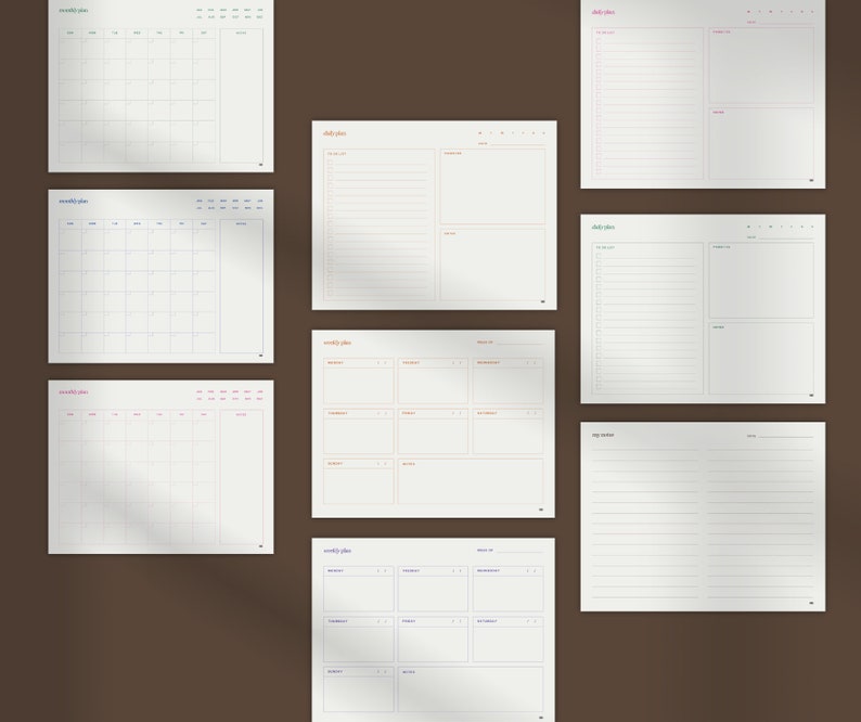 Minimalist Undated Digital Planner: Monthly, Weekly, Daily (PDF) - Etsy