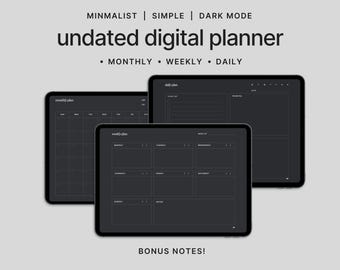 Undated Digital Planner Simple Minimalist Neutral Monthly Weekly Daily ...