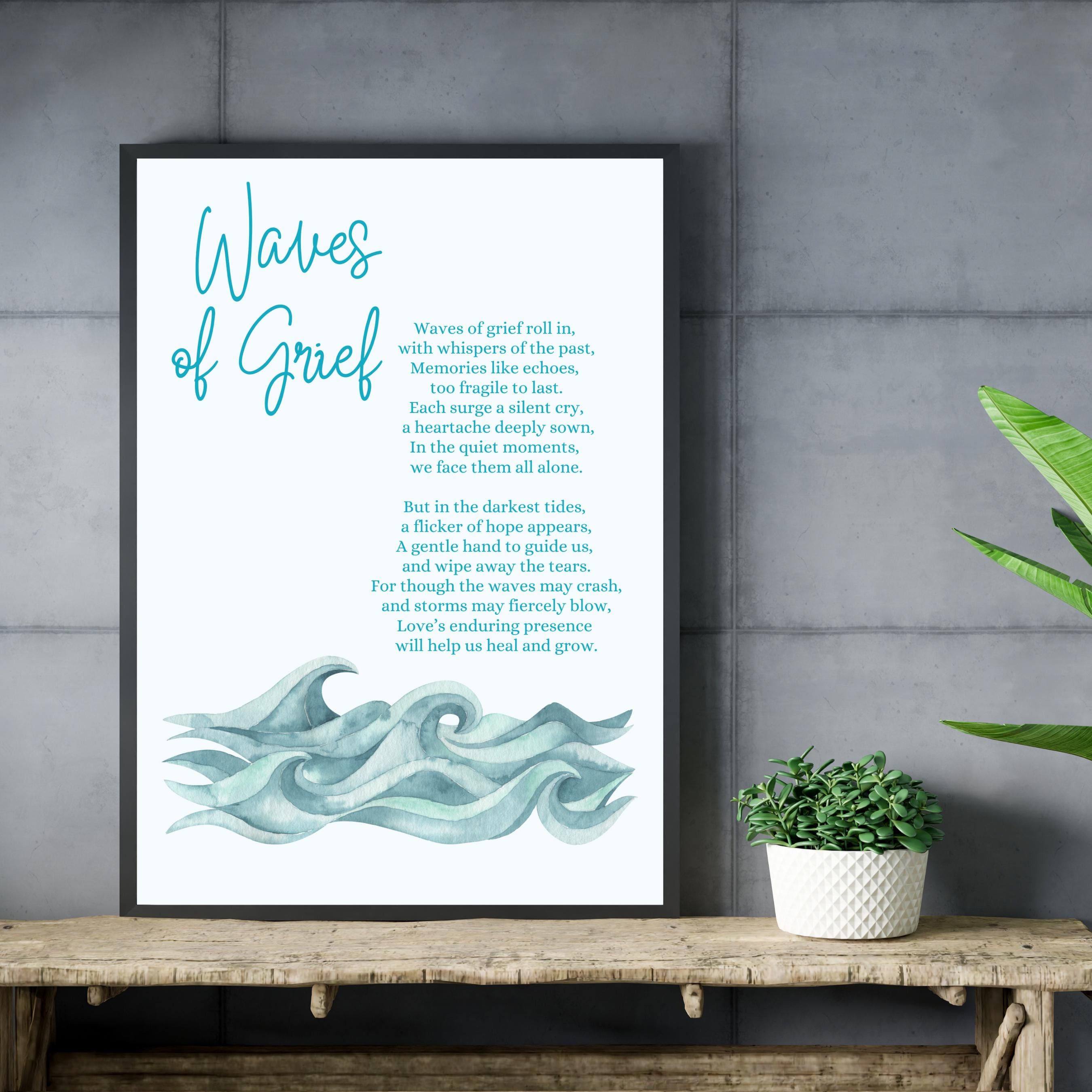 Waves of Grief Printable Grieving Poem/ Wave Poem/ Grief Quote ...