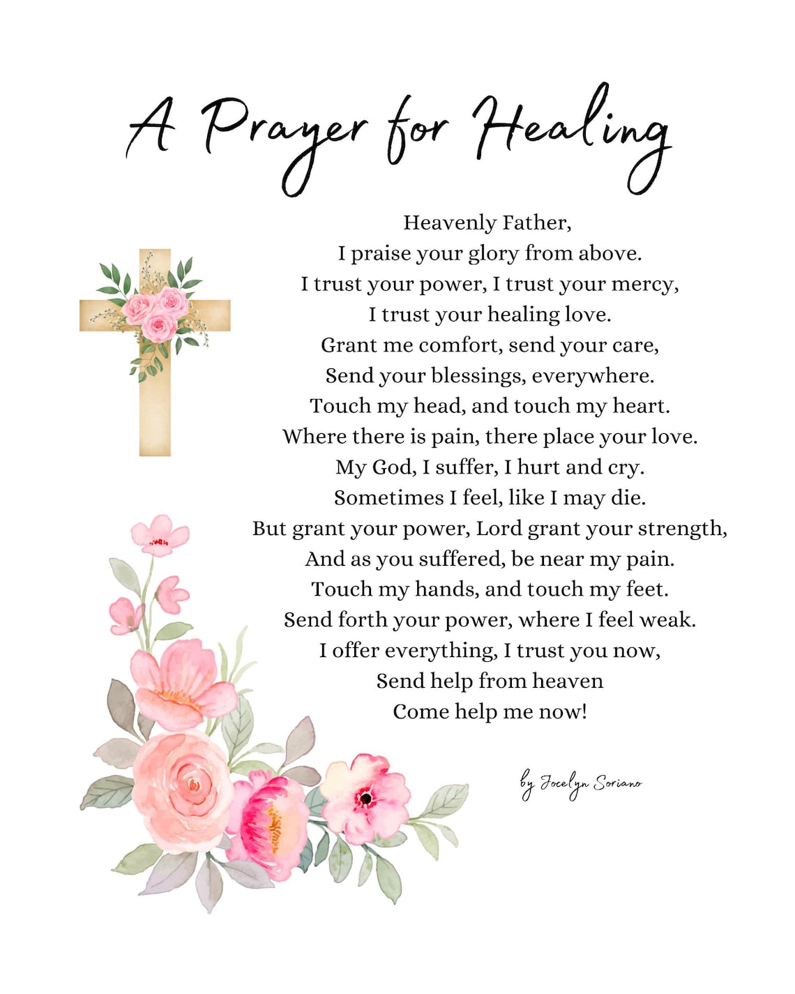 A Prayer for Healing Printable / Wall Art/ Poster/ Quote/ Christian ...