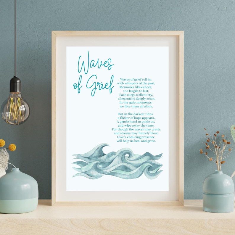 Waves of Grief Printable Grieving Poem/ Wave Poem/ Grief Quote ...