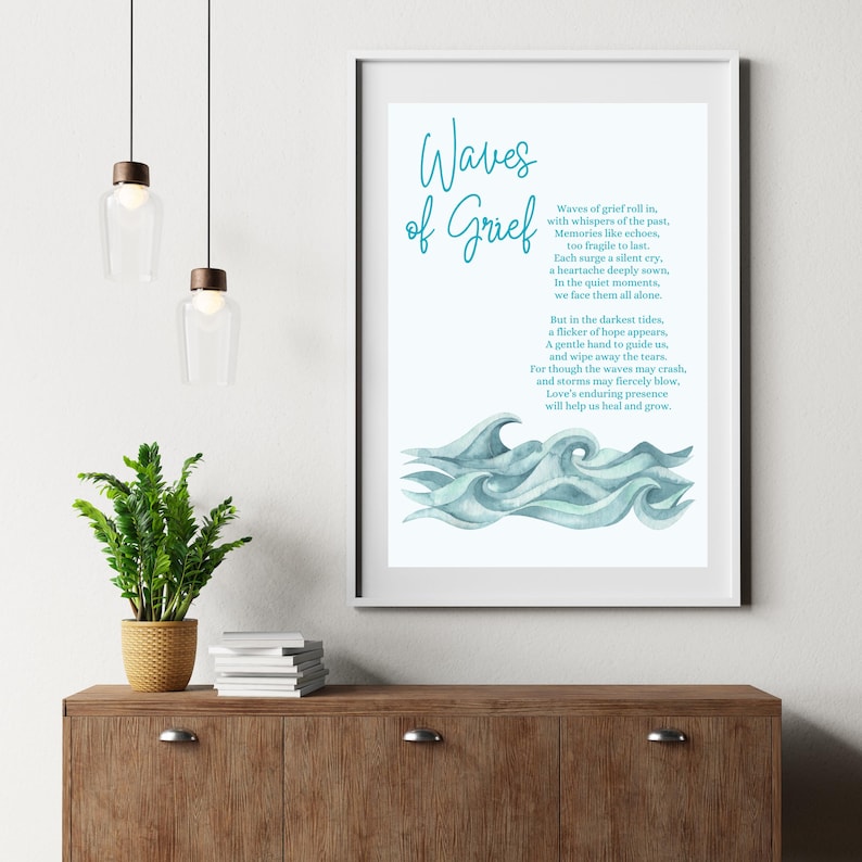Waves of Grief Printable Grieving Poem/ Wave Poem/ Grief Quote ...