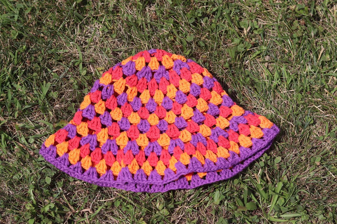 Handmade Granny Square Bucket Hat - Etsy