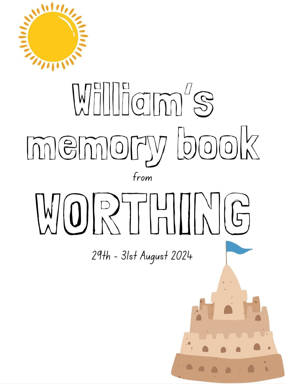 Personalised Kid's Printable Holiday Memory Book - Etsy