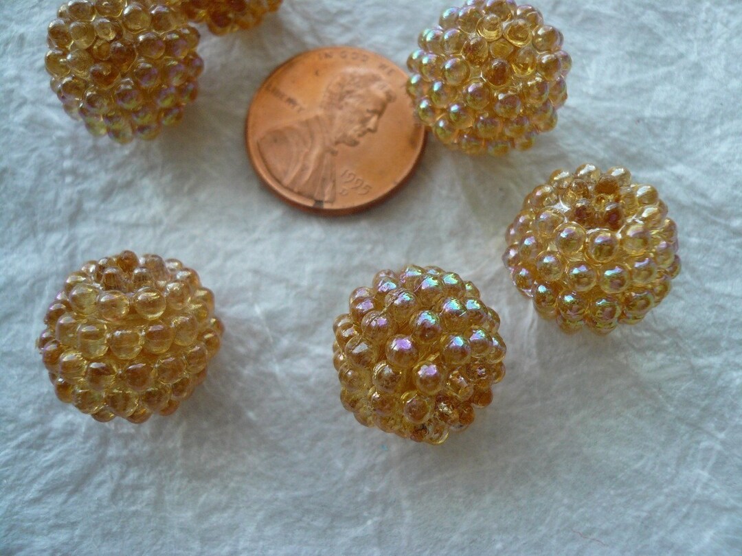 Vintage 15mm Raspberry Beads Topaz (6) NOS - Etsy