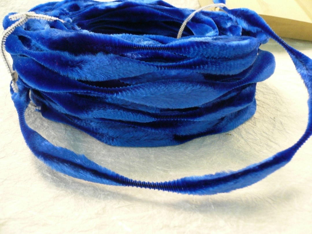 Royal Blue Vintage Velvet Bump Chenille 3 Inch Bump NOS 1 Yard - Etsy
