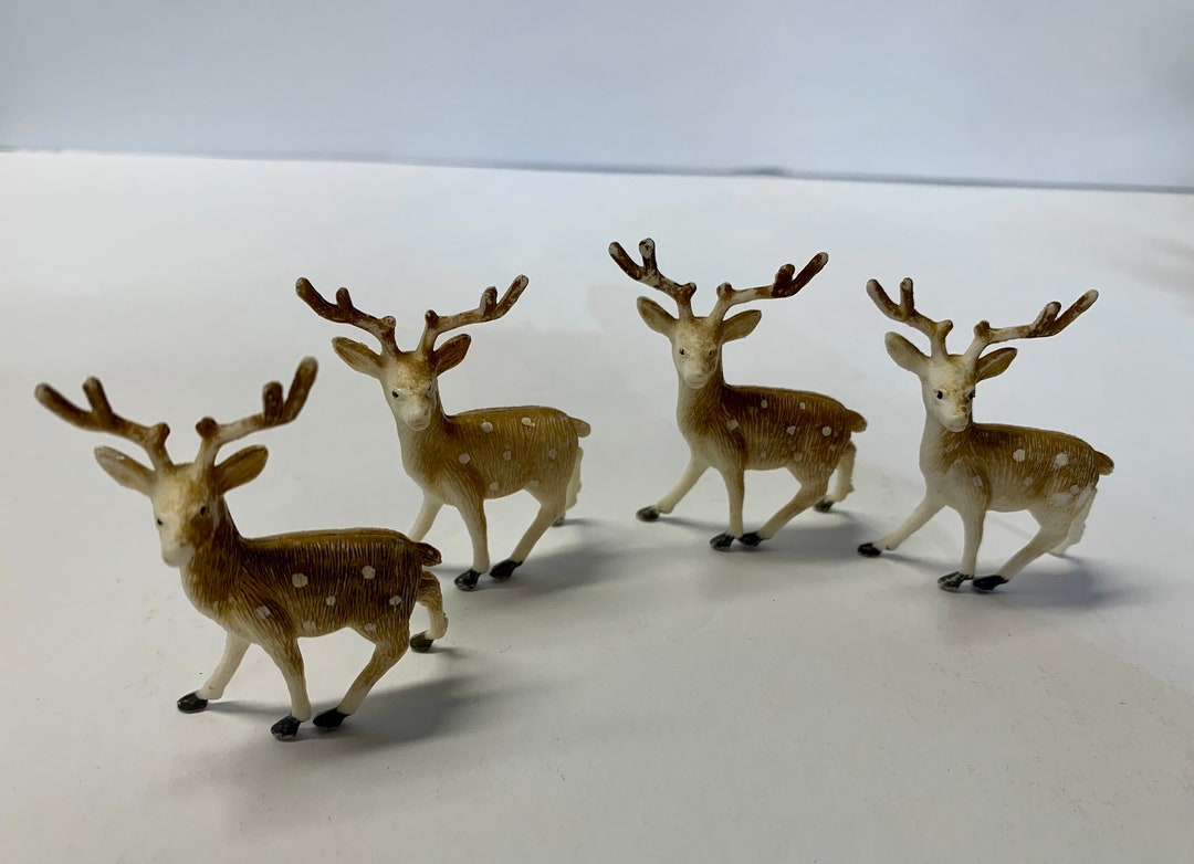 Vintage Miniature Plastic Deer for Crafting Set of 4 MPD349 - Etsy