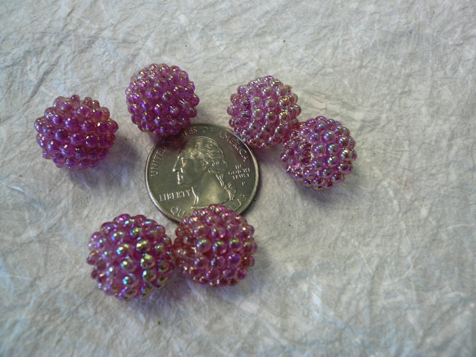 Vintage 15mm Raspberry Beads Plum 6 NOS - Etsy