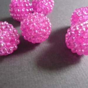 Vintage 15mm Hot Pink Raspberry Beads NOS (6) - Etsy