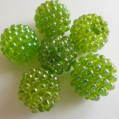 6 Vintage 15mm Raspberry Beads Red NOS 6 - Etsy