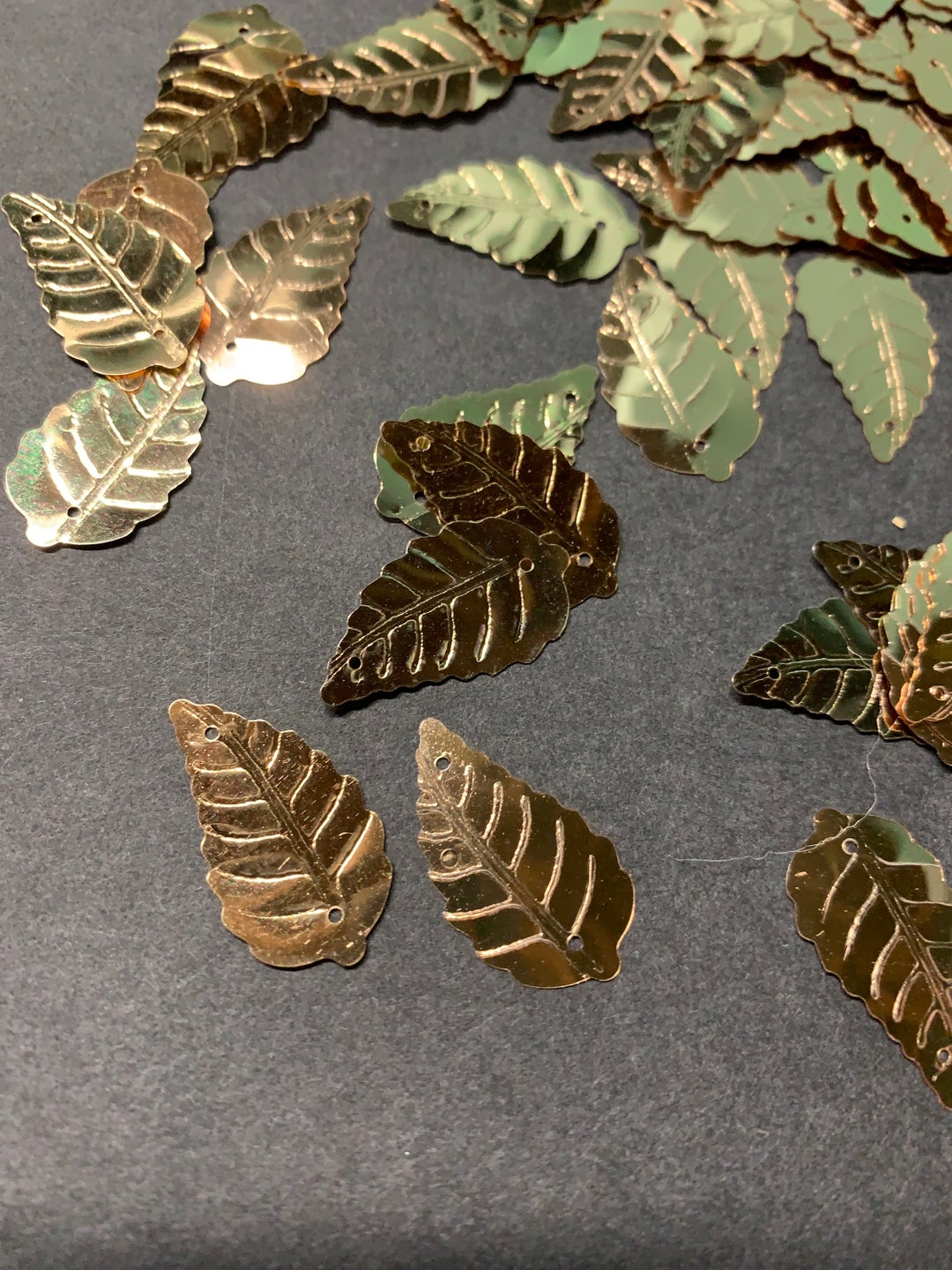 Vintage Gold Leaf Sequins (50) NOS - Etsy