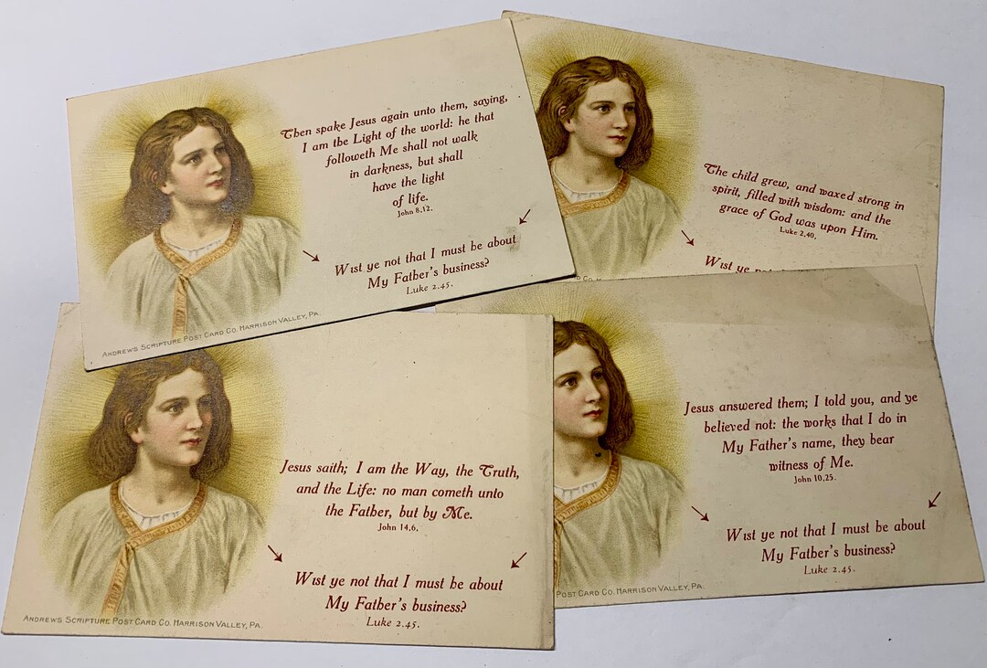 4 Vintage Scripture Postcards Jesus Teachings Free Shipping - Etsy