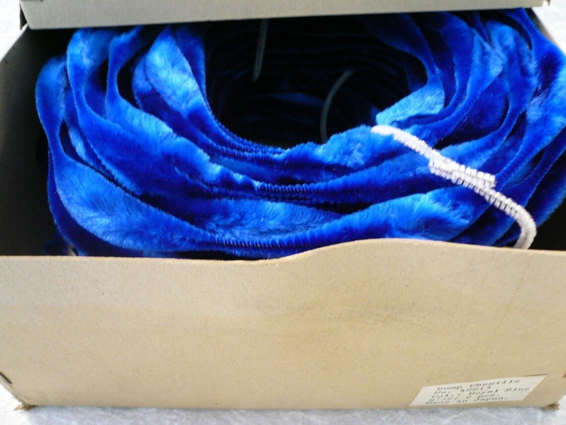 Royal Blue Vintage Velvet Bump Chenille NOS 1 Yard - Etsy