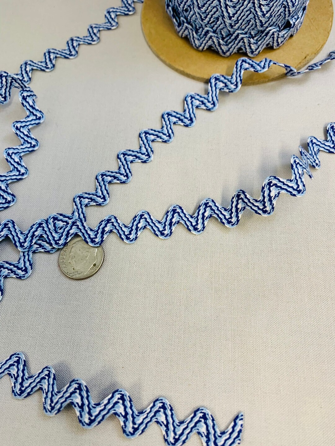 Vintage 5/8 pulgadas Tri-Colored Rick Rack Trim. Azul claro - Etsy España