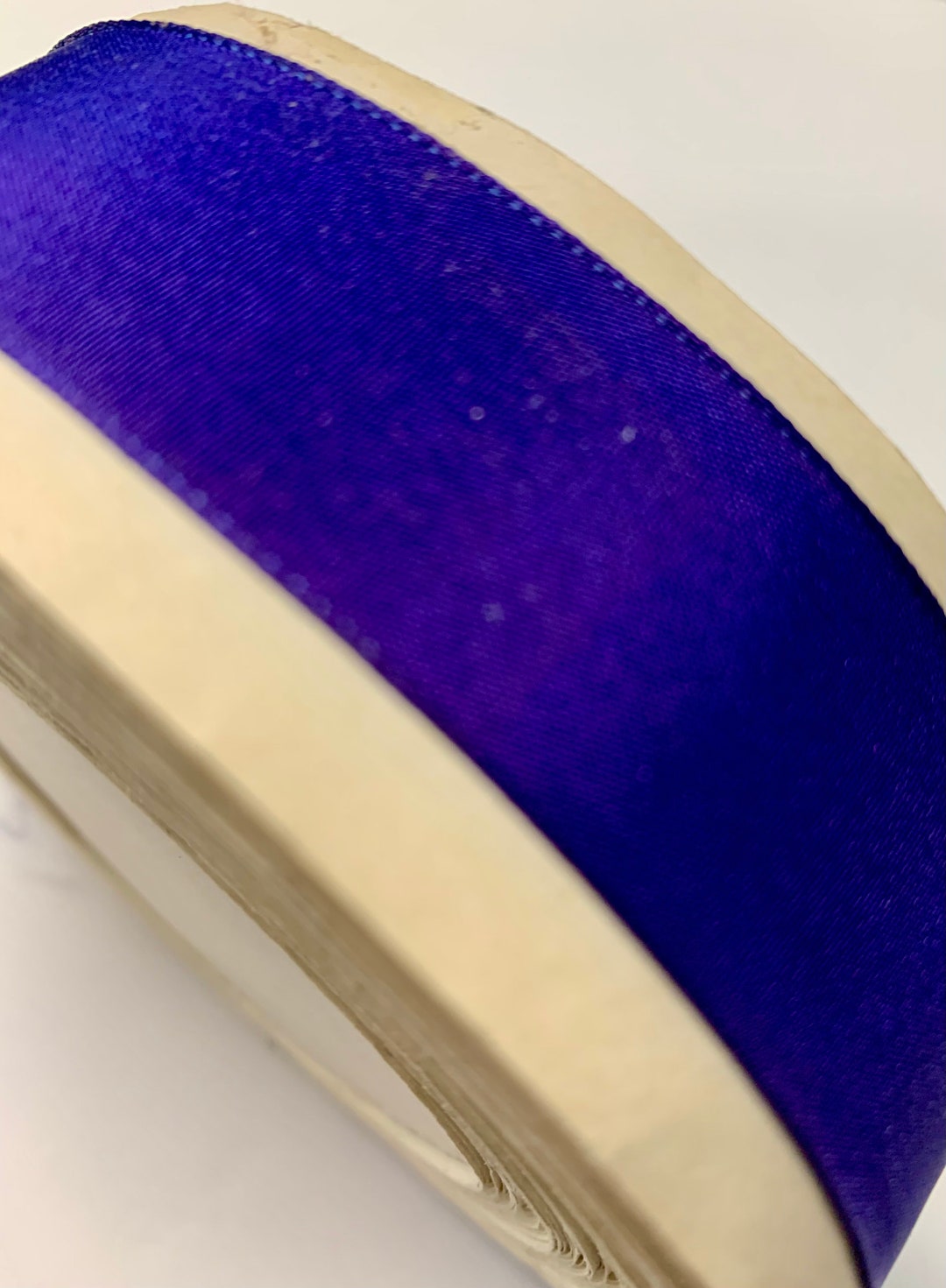 Vintage Deep Blue Rayon Ribbon With Wired Edge From Laitonne Made in ...