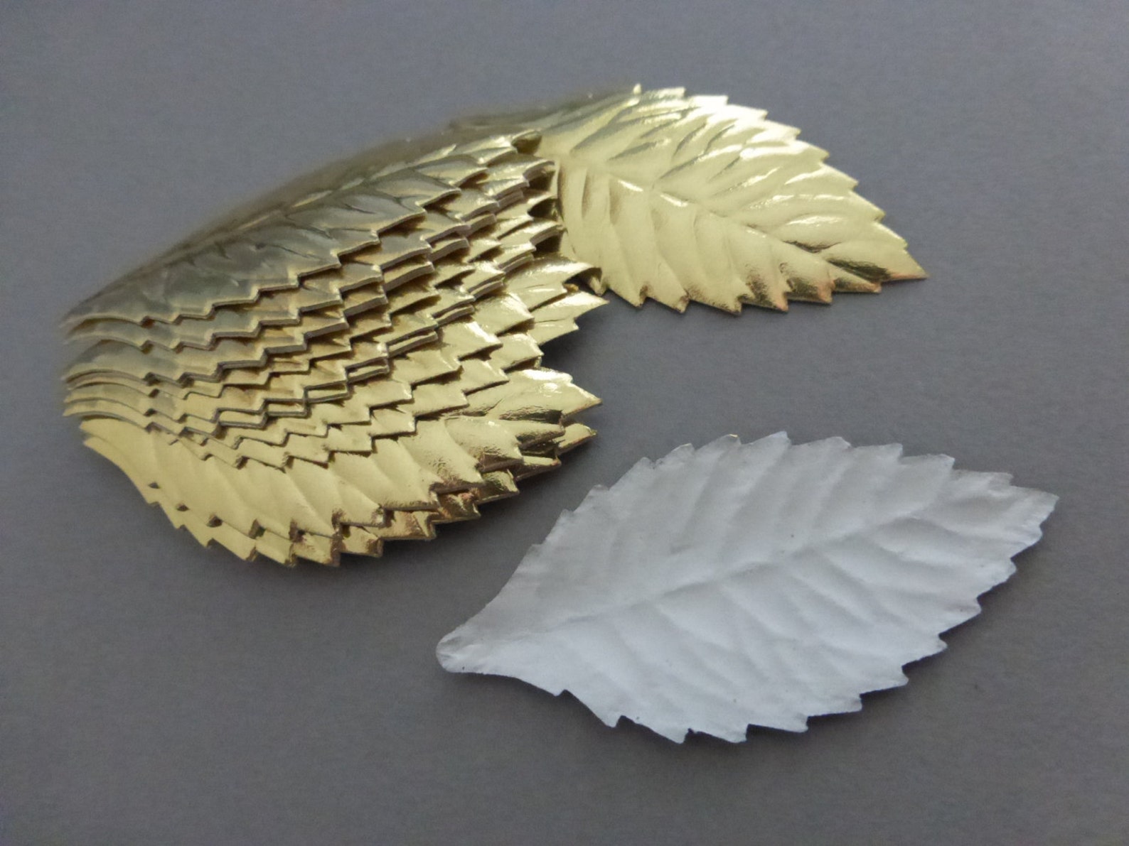 36 Vintage 2 Inch Embossed Gold Paper Leaves NOS - Etsy