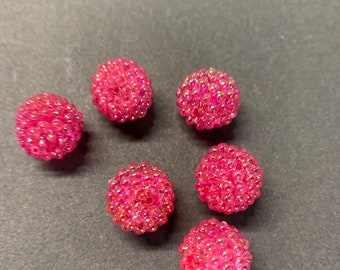 Vintage 15mm Raspberry Beads Plum 6 NOS - Etsy