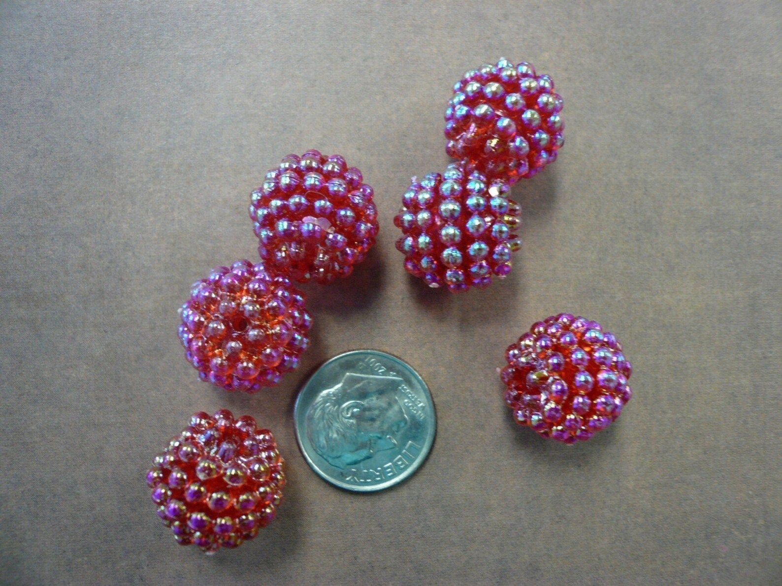 6 Vintage 15mm Raspberry Beads Red NOS 6 - Etsy