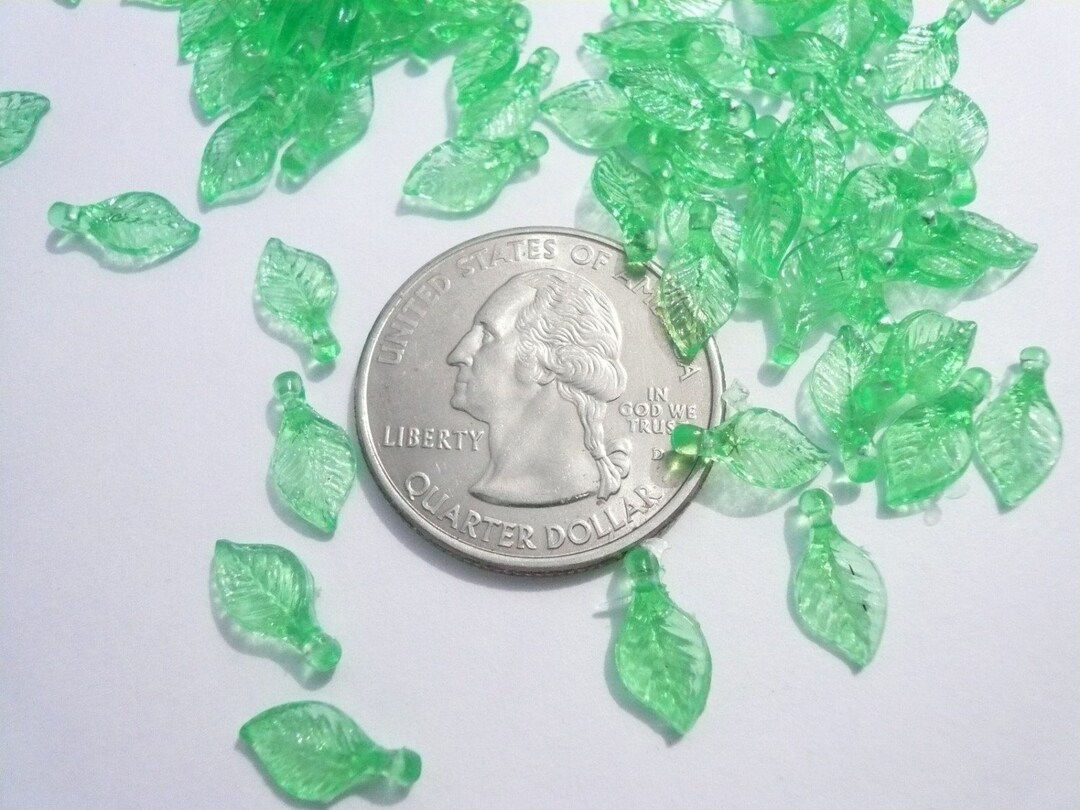 Vintage Teeny Tiny Bright Green Plastic Leaves for Crafting NOS (100 ...