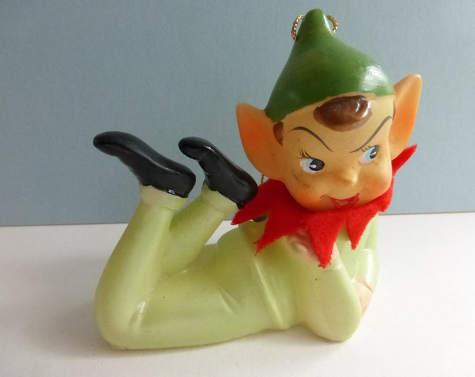 Vintage Soft Plastic Elf Ornament EO201 - Etsy