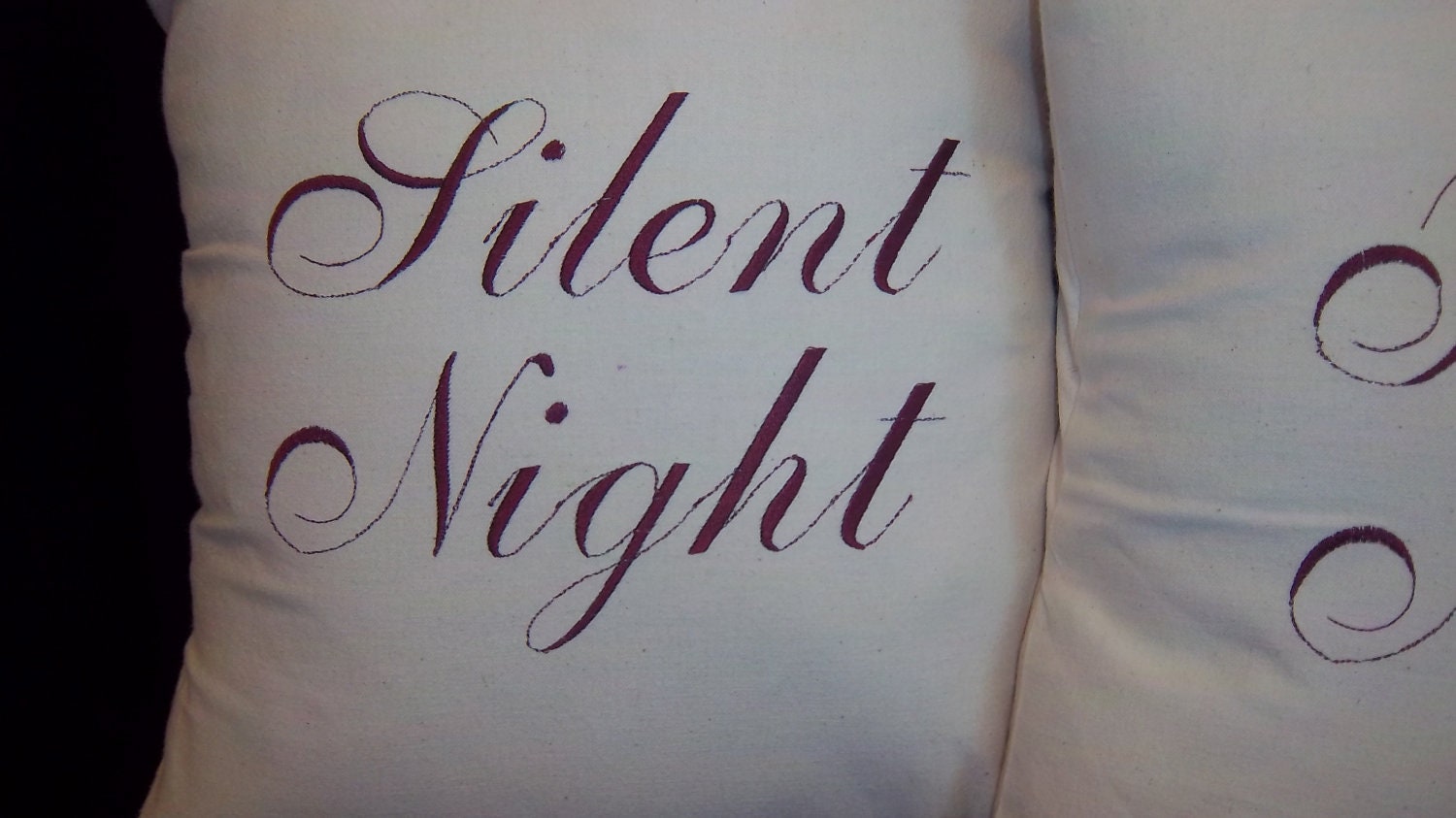Silent Night Holy Night Embroidered Christmas Pillow Pair - Etsy