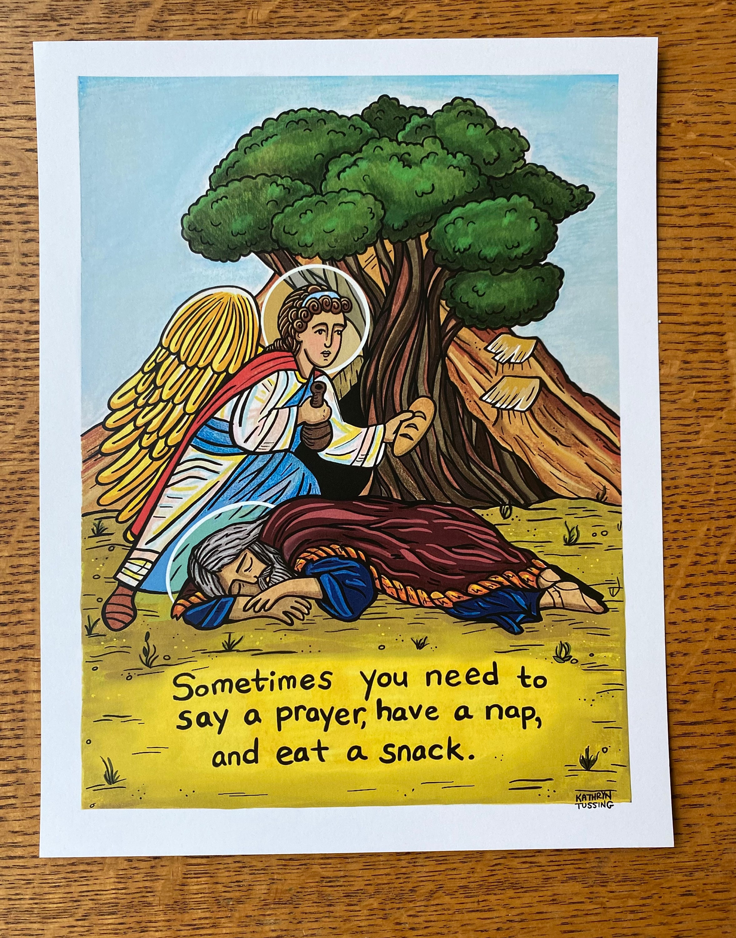 Large Print- St. Elijah and the Angel, 8.5”x11” - Etsy