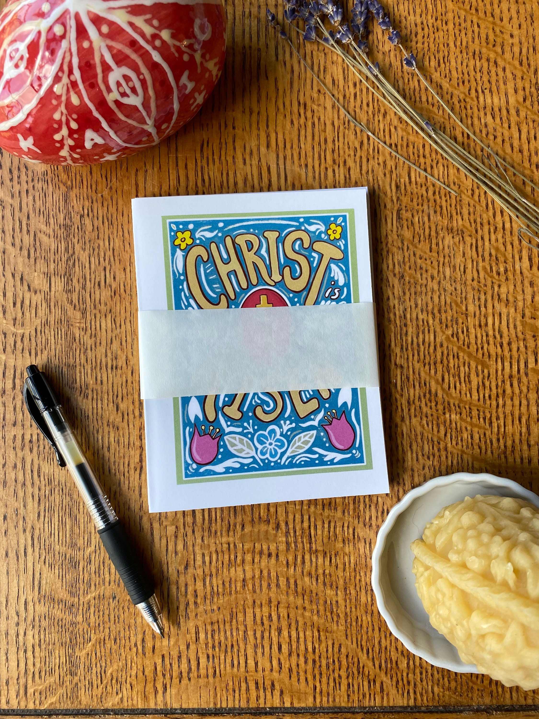 6 Pack Pascha Cards- Christ is Risen! Tulip W/blue Background + Blank ...