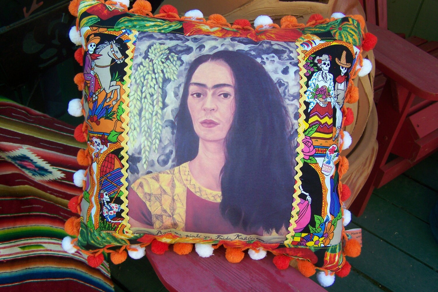 Frida Kahlo Pillow FRIDA Day of the Dead Design Gourds - Etsy