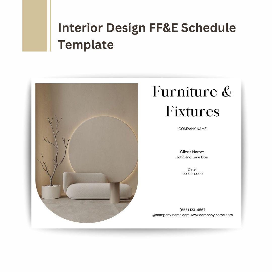 Interior Design Furniture, Fixtures and Finishes Schedule Template for ...