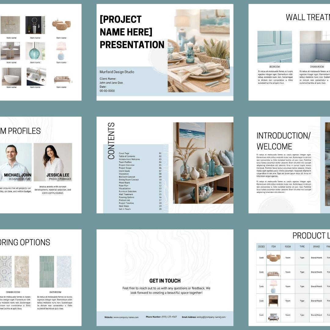 Interior Design Presentation Canva Template | Interior Design Proposal ...