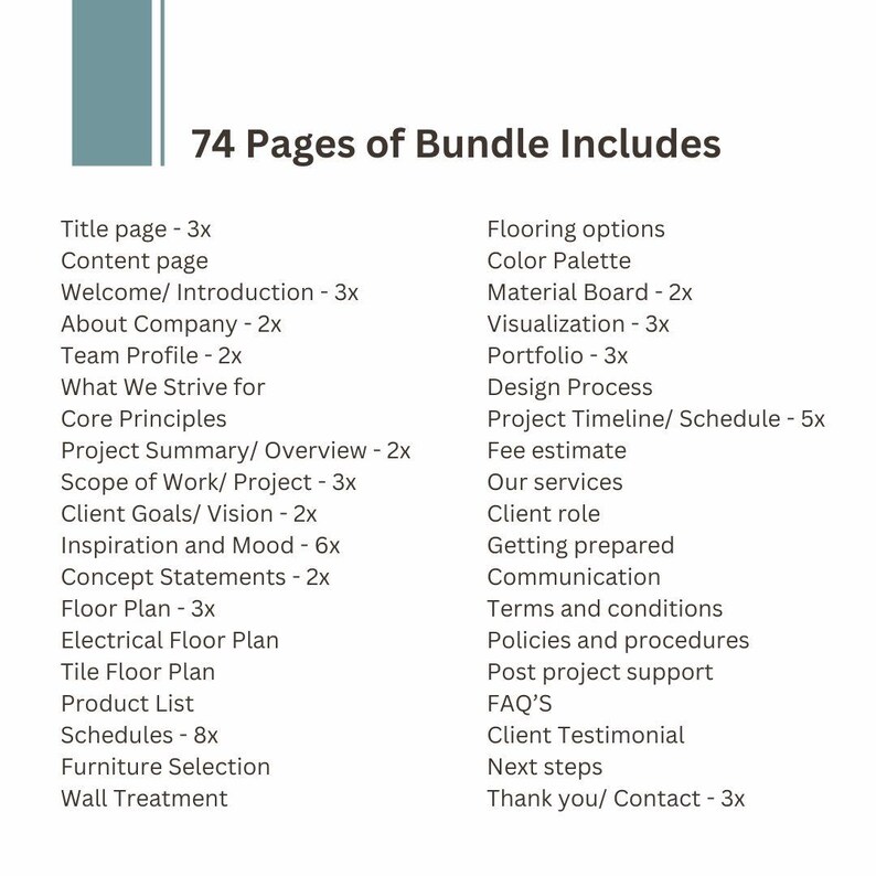 Interior Design Bundle, Investment Guide, Interior Design Proposal, FF ...