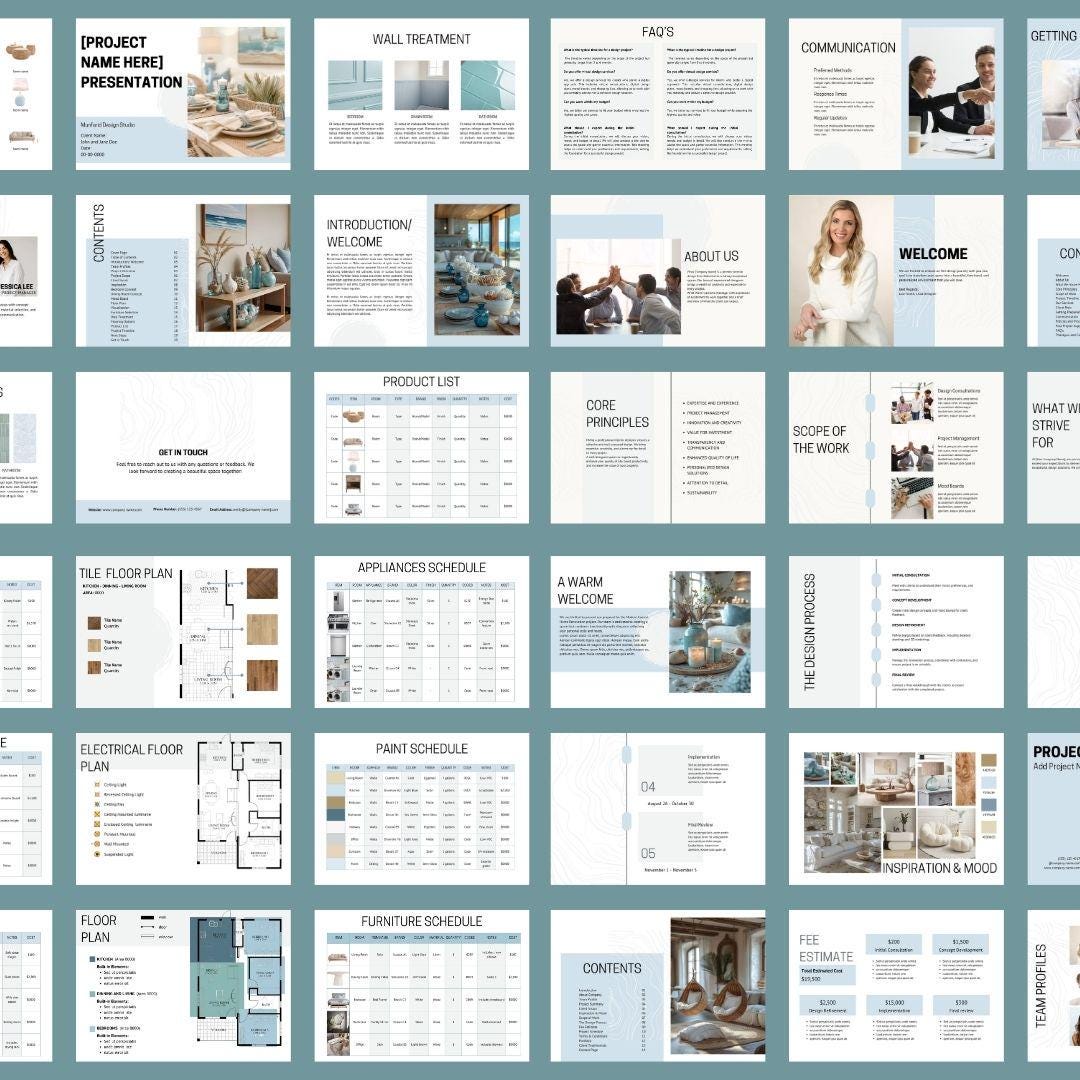 Interior Design Bundle, Investment Guide, Interior Design Proposal, FF ...
