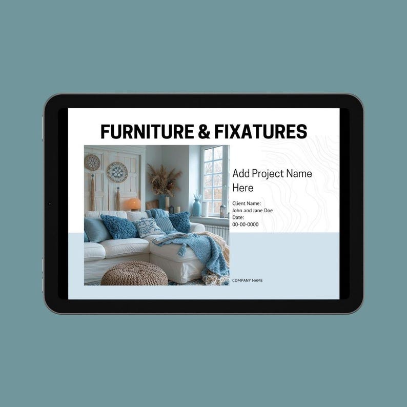 Interior Design Editable FF&E Template, Furniture Fixture and Finishes ...