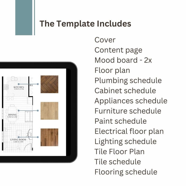 Interior Design Editable FF&E Template, Furniture Fixture and Finishes ...