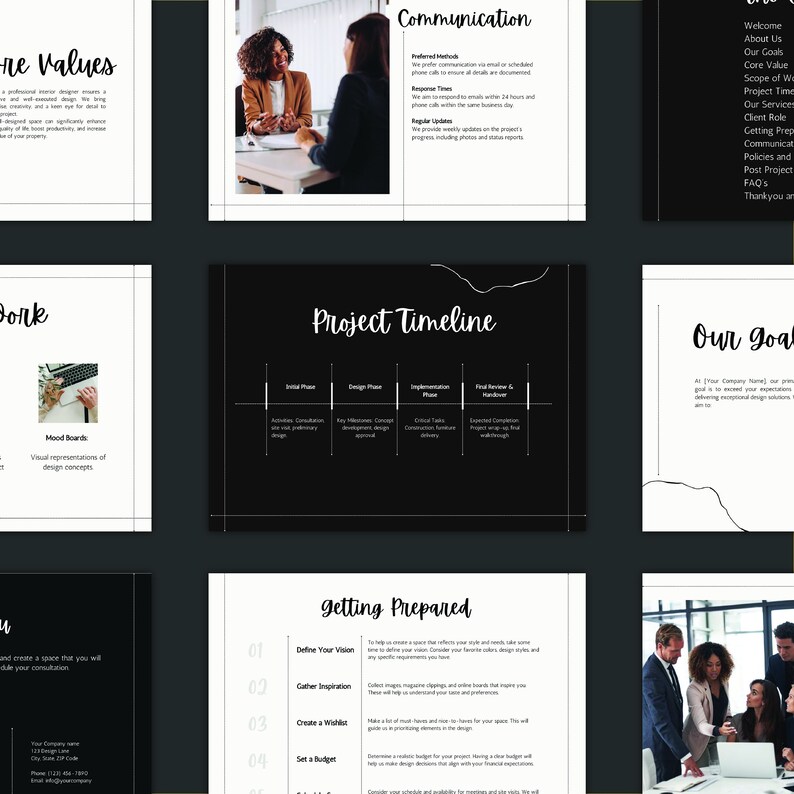 Interior Design Welcome Guide, Welcome Packet, Canva Template, Client ...