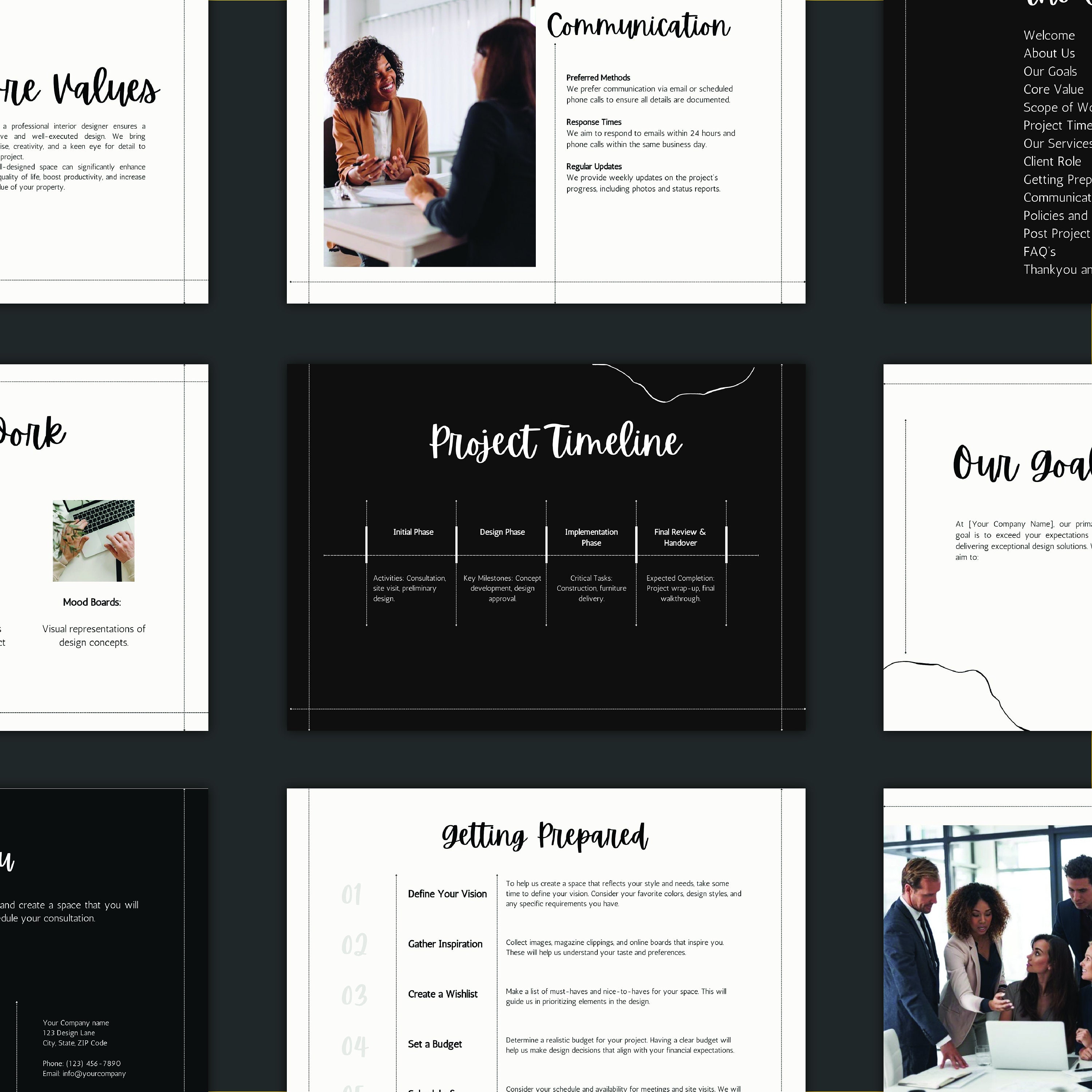 Interior Design Welcome Guide, Welcome Packet, Canva Template, Client ...
