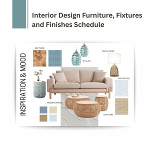 Interior Design Editable FF&E Template, Furniture Fixture and Finishes ...
