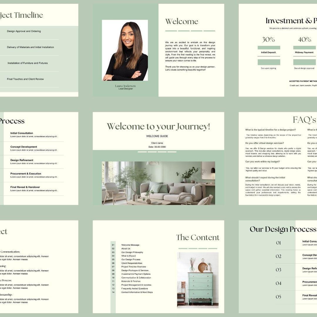 Interior Design Welcome Guide - Welcome Packet - Canva Template ...