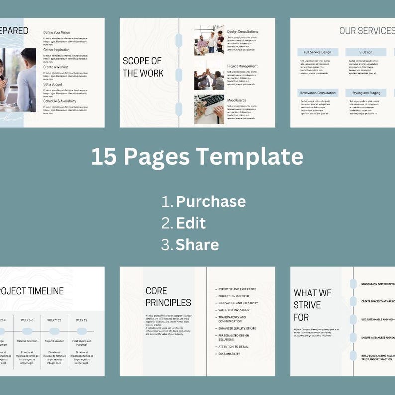 Interior Design Welcome Guide, Welcome Packet, Canva Template, Client ...