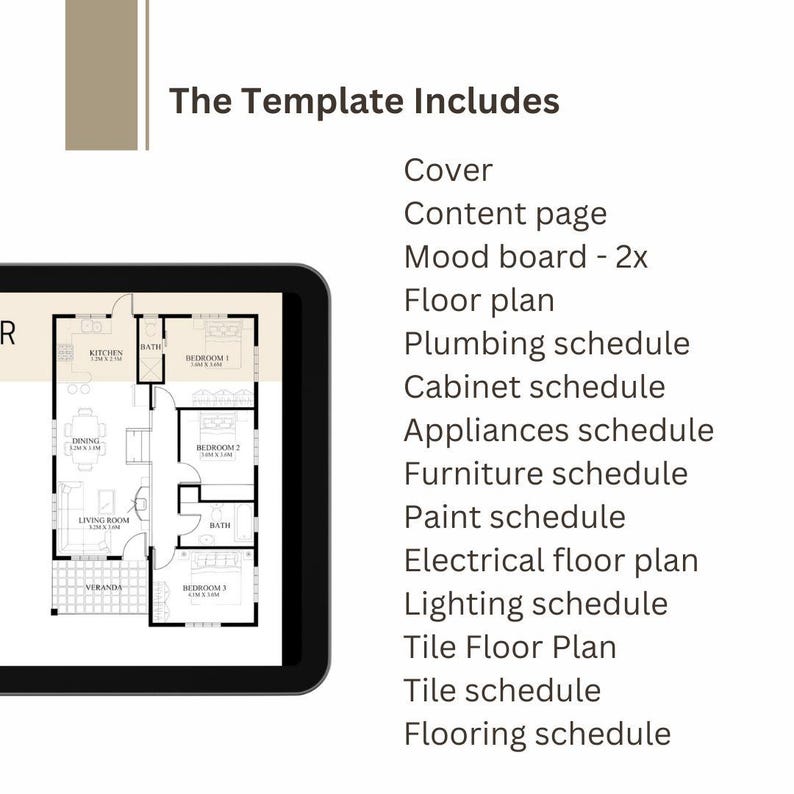 Interior Design Furniture, Fixtures and Finishes Schedule Template for ...