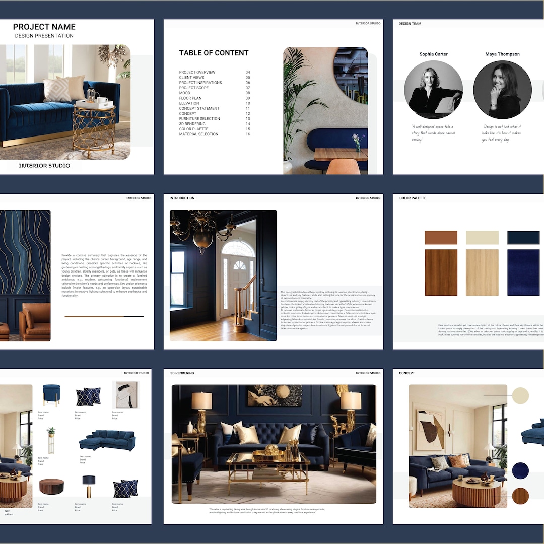 Interior Design Presentation | Interior Design Project Template ...